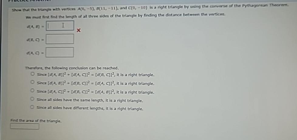 Solved Show that the triangle with vertices | Chegg.com