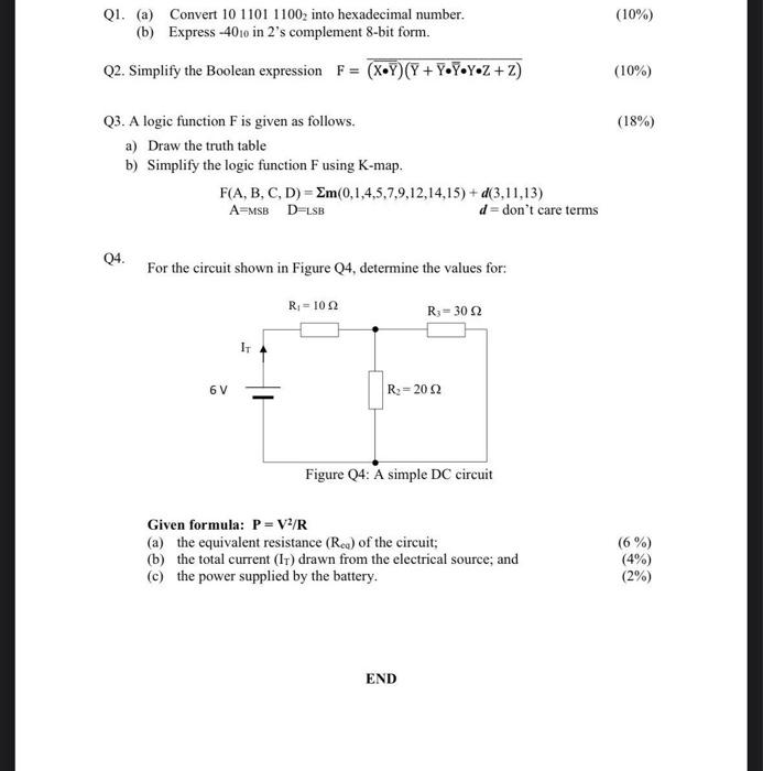 Solved Q1. (a) Convert 10110111002 into hexadecimal number. | Chegg.com