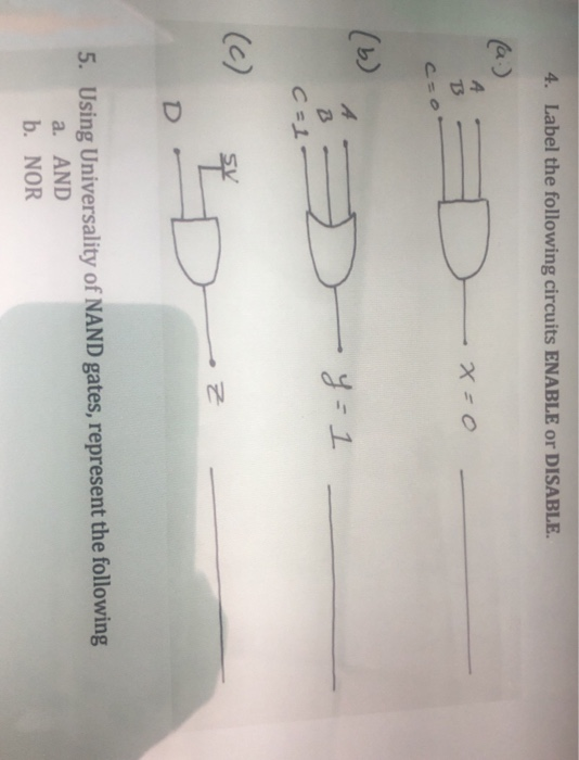 Solved 4. Label the following circuits ENABLE or DISABLE. | Chegg.com