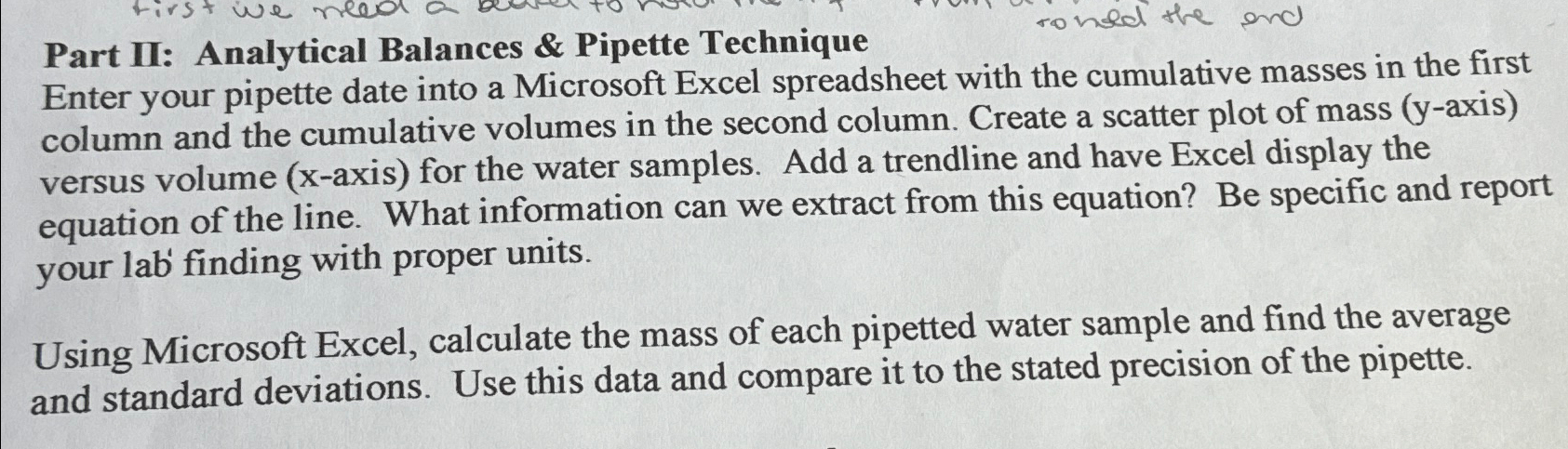 Solved Part II: Analytical Balances & Pipette TechniqueEnter | Chegg.com