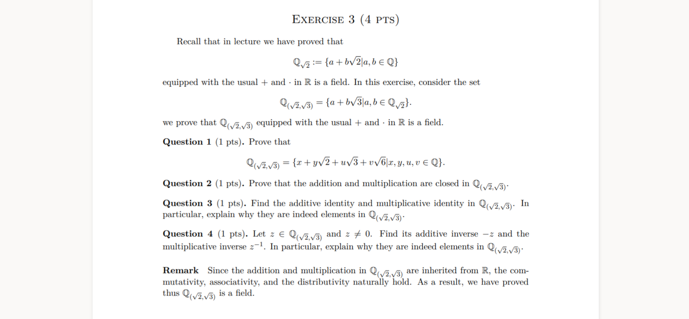 Solved EXERCISE 3 (4 ﻿PTS)Recall that in lecture we have | Chegg.com