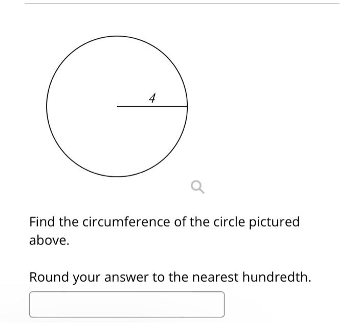 Solved Find the circumference of the circle pictured above. | Chegg.com