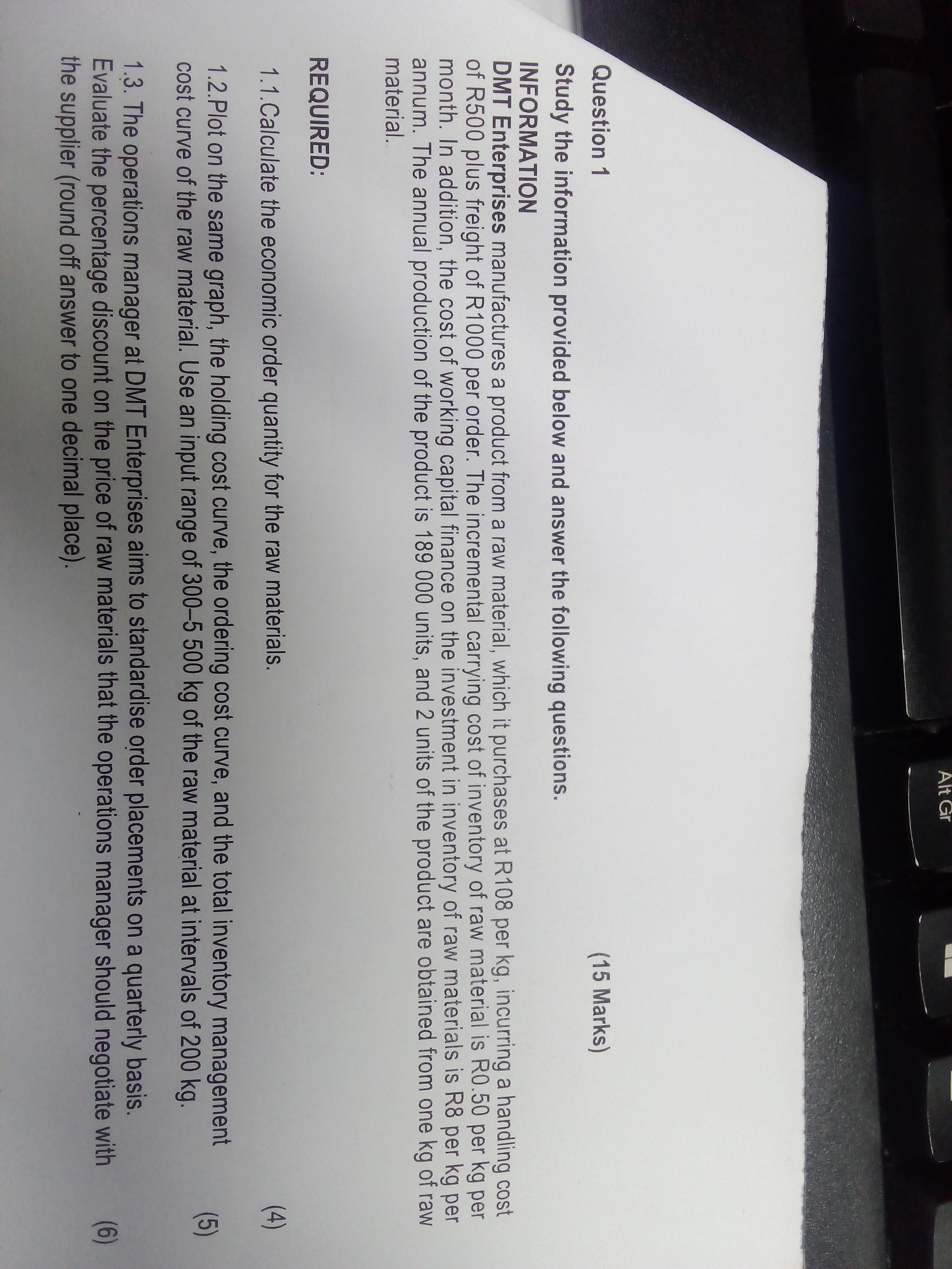 Study the information provided below and answer the | Chegg.com