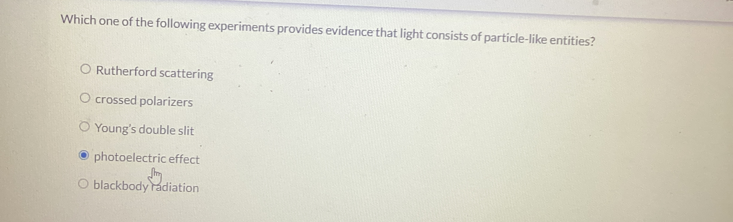 Solved Which one of the following experiments provides | Chegg.com