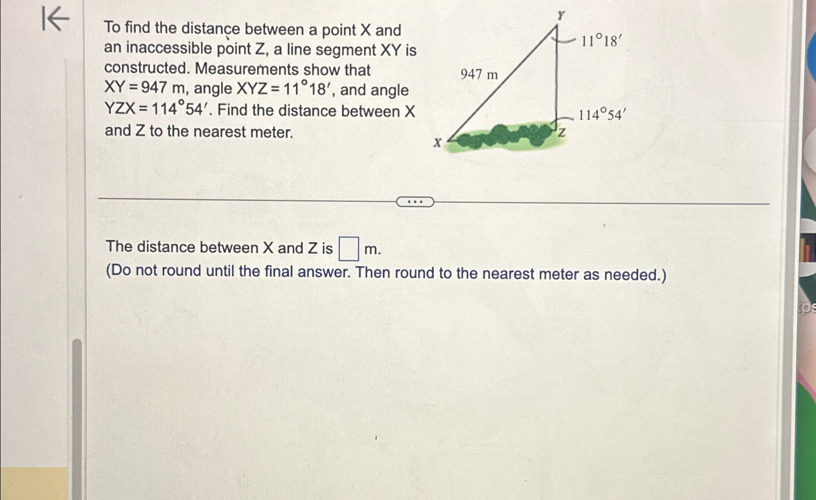Solved To find the distance between a point x ﻿and an | Chegg.com