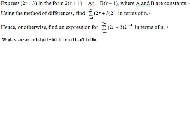 Solved Express (2r + 3) in the form 2(r + 1) + Ar + B(r - | Chegg.com