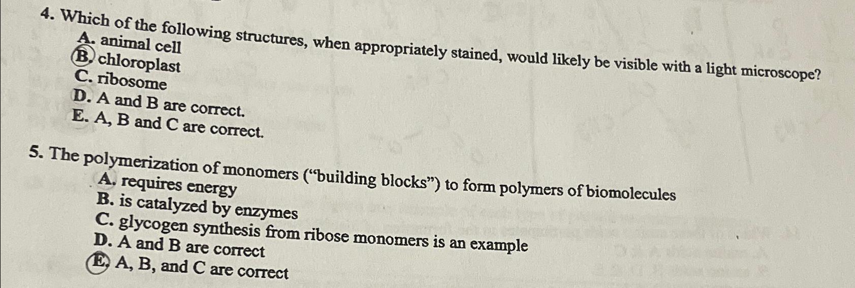 Solved Which of the following structures, when appropriately | Chegg.com