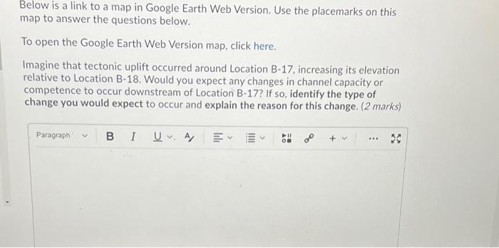 Solved Below is a link to a map in Google Earth Web Version. | Chegg.com