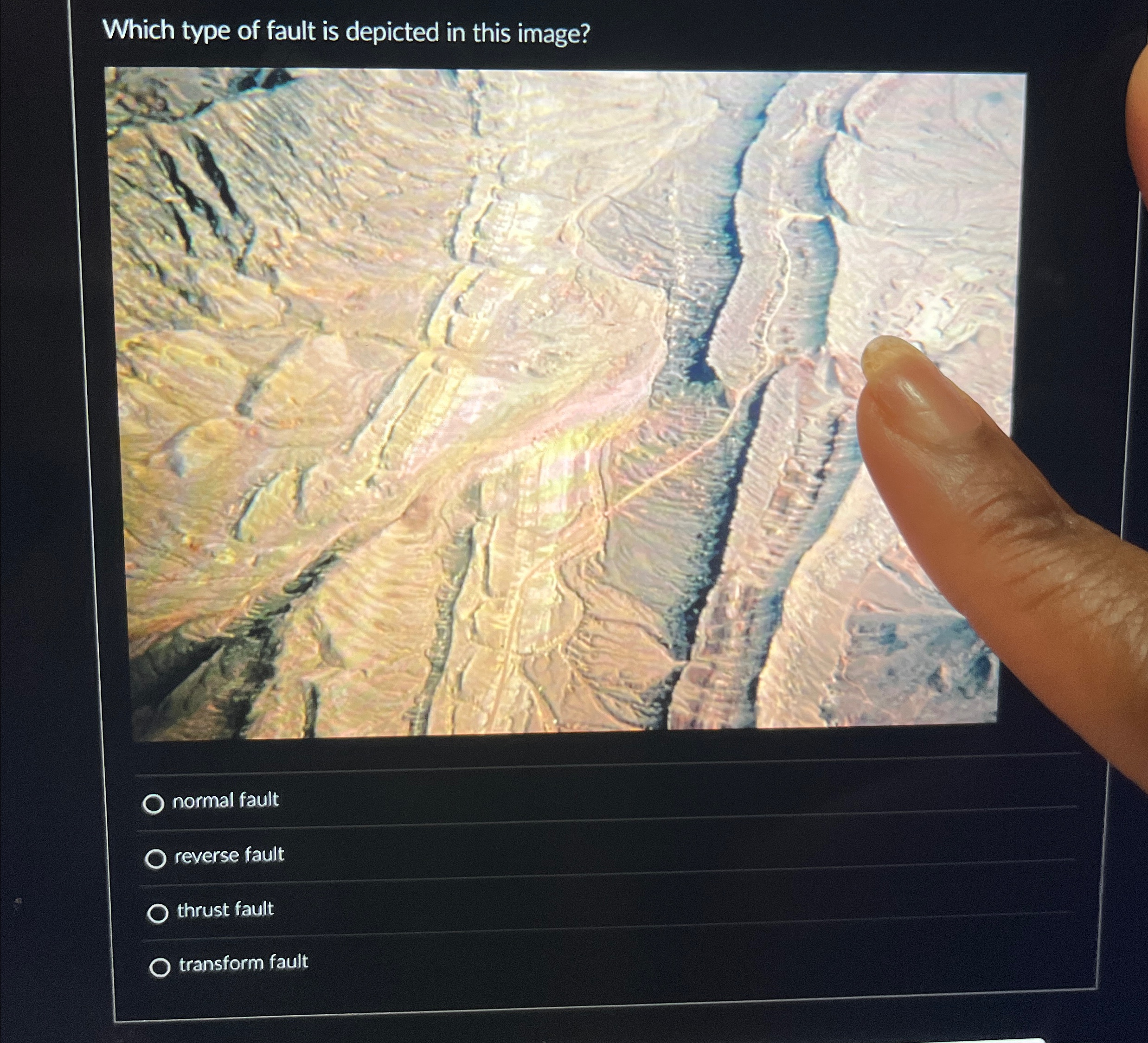 Solved Which type of fault is depicted in this image?normal | Chegg.com