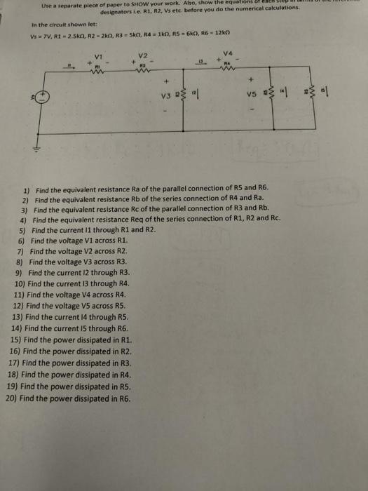 Solved Use a separate piece of paper to SHOW your work. | Chegg.com