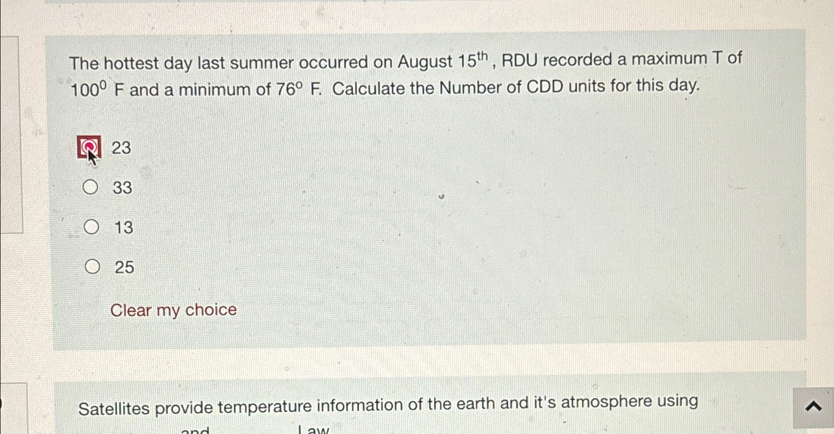 Solved The hottest day last summer occurred on August 15th , | Chegg.com