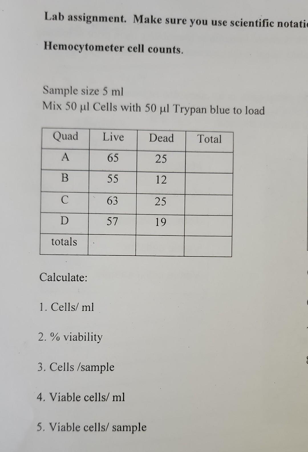 Solved Lab assignment. Make sure you use scientific notati | Chegg.com