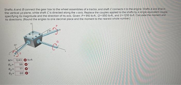 Solved Shafts A and B connect the gear box to the wheel | Chegg.com