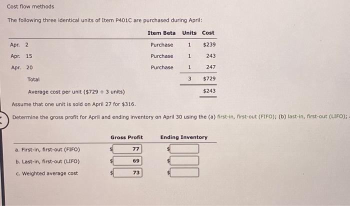 Solved Cost flow methods The following three identical units | Chegg.com