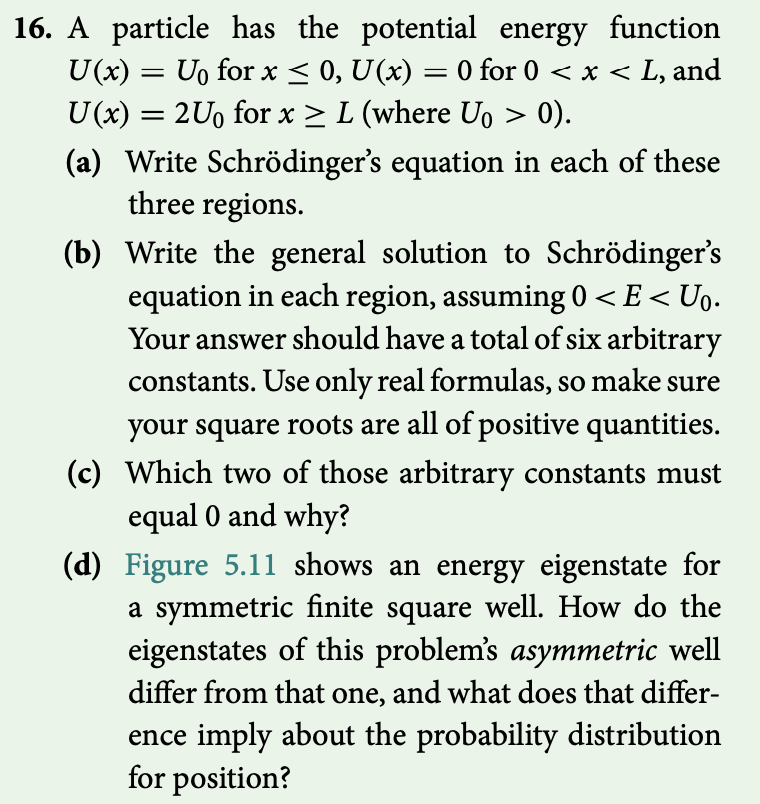 Solved A particle has the potential energy functionU(x)=U0 | Chegg.com