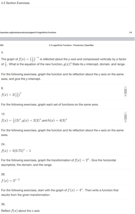 Solved 4.2 Section Exercises openstax | Chegg.com