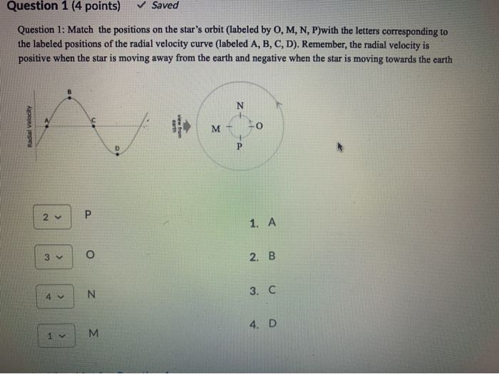 Solved Question 1 (4 points) Saved Question 1: Match the | Chegg.com