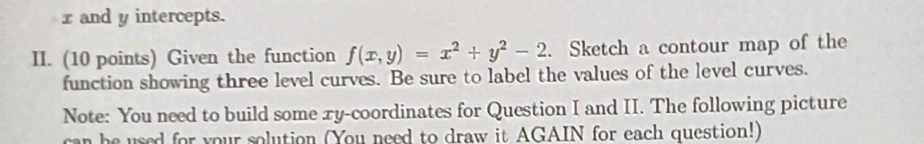 Solved II. (10 ﻿points) ﻿Given the function f(x,y)=x2+y2-2. | Chegg.com