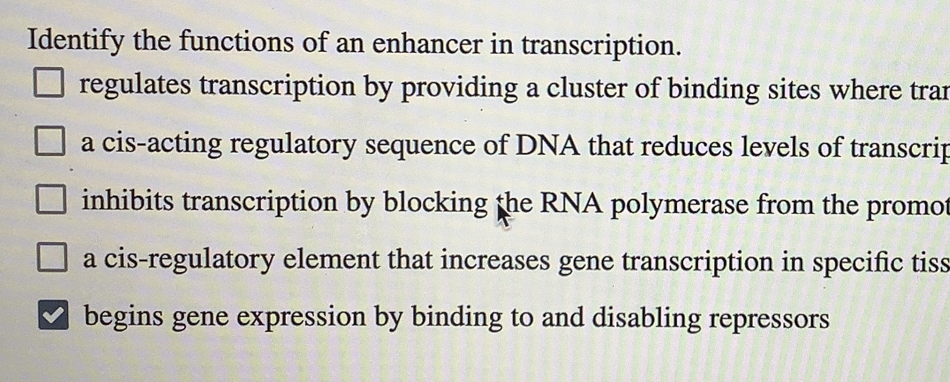 Solved Identify the functions of an enhancer in | Chegg.com