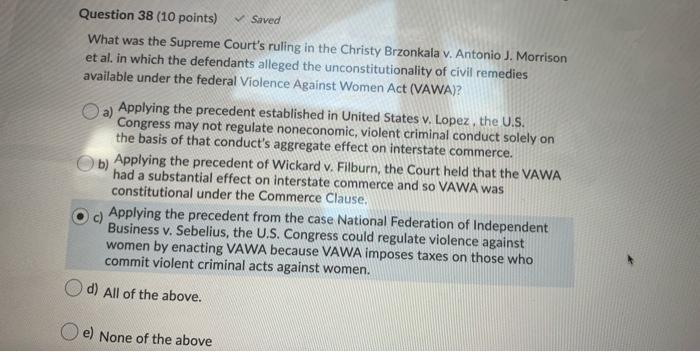 Solved Question 38 (10 points) Saved What was the Supreme | Chegg.com