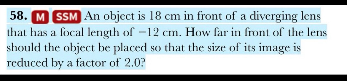 Solved An object is 18cm ﻿in front of a diverging lens that | Chegg.com
