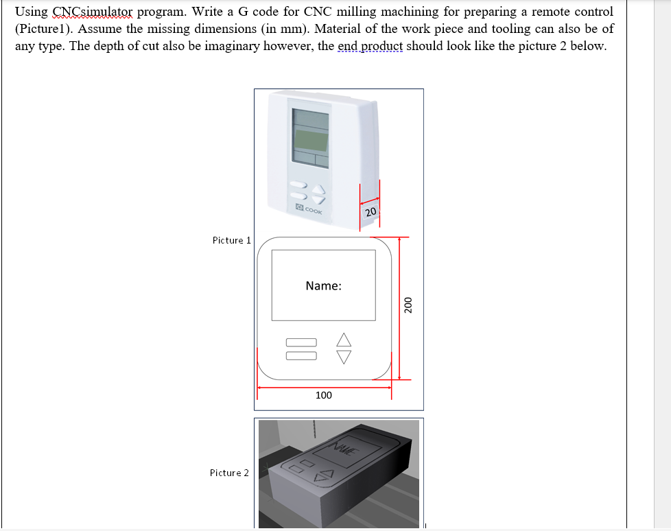 Using CNCsimulator program. Write a G code for CNC | Chegg.com