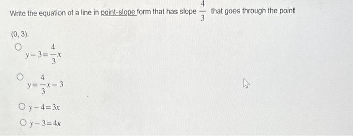 Solved Write the equation of a line in point-slope form that | Chegg.com
