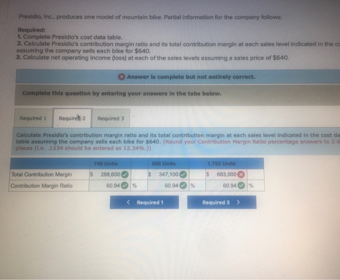 Presidio, Inc., produces one model of mountain bike. | Chegg.com