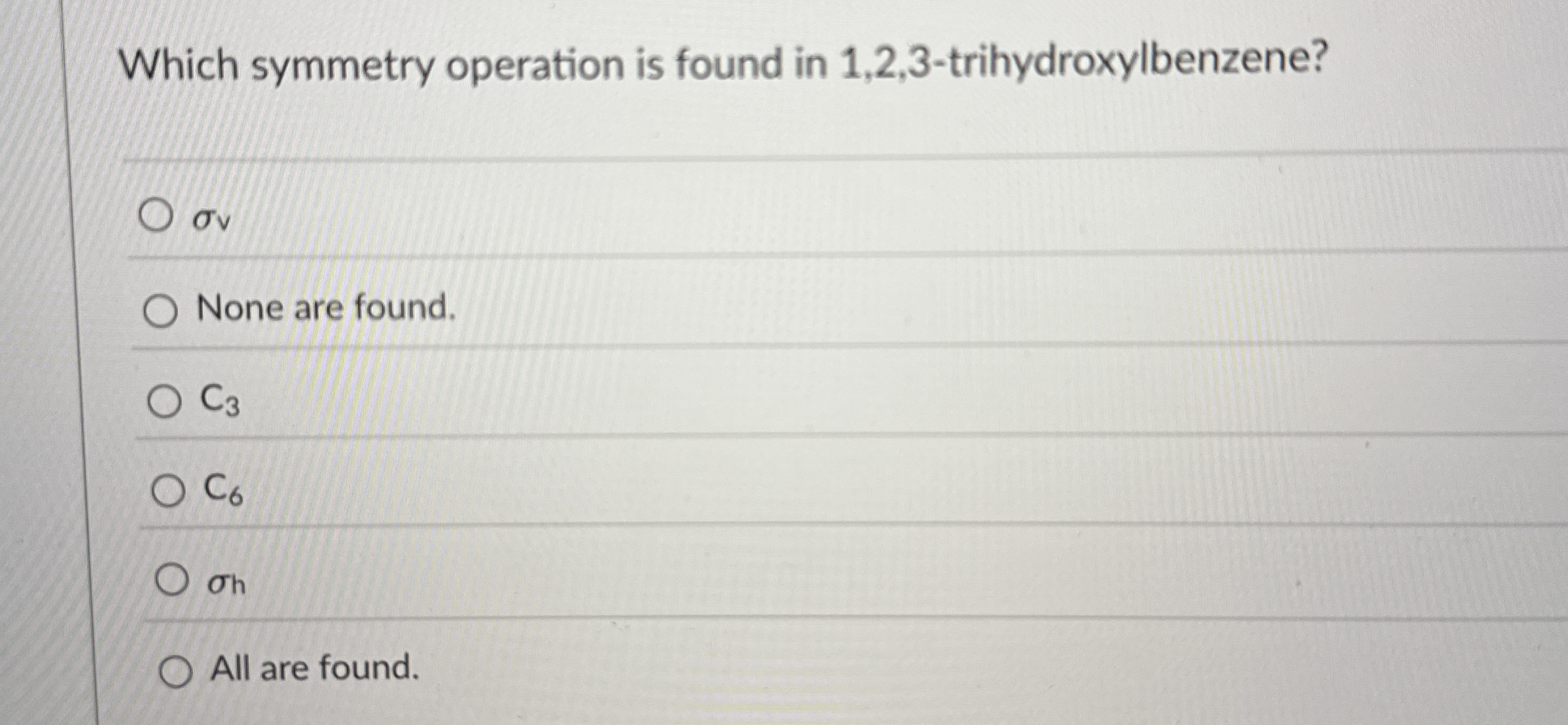 Solved Which symmetry operation is found in | Chegg.com