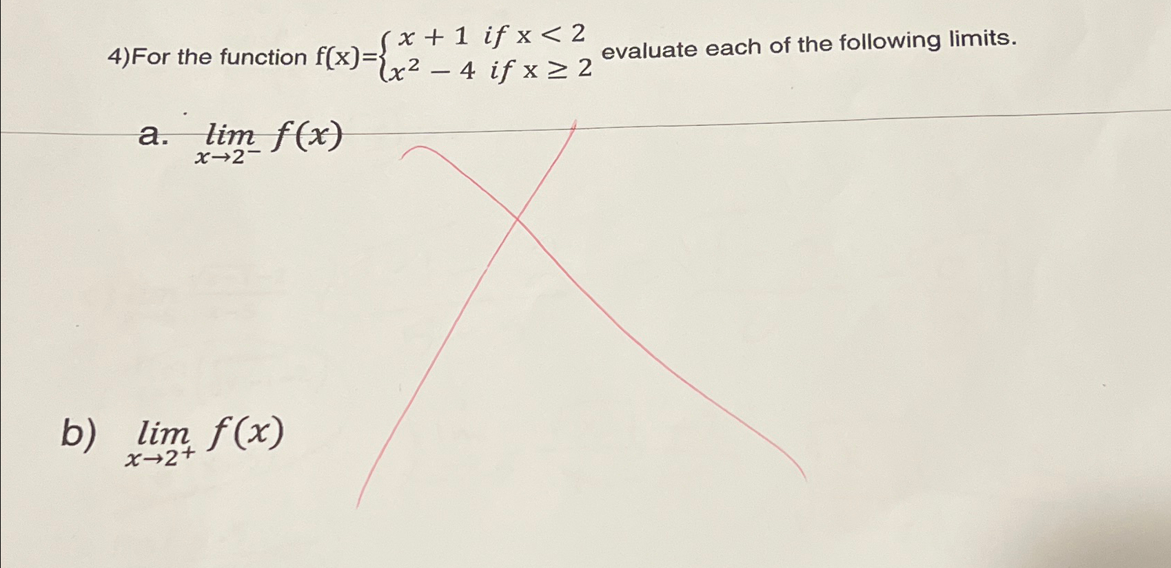 Solved For the function f(x)={x+1 if x