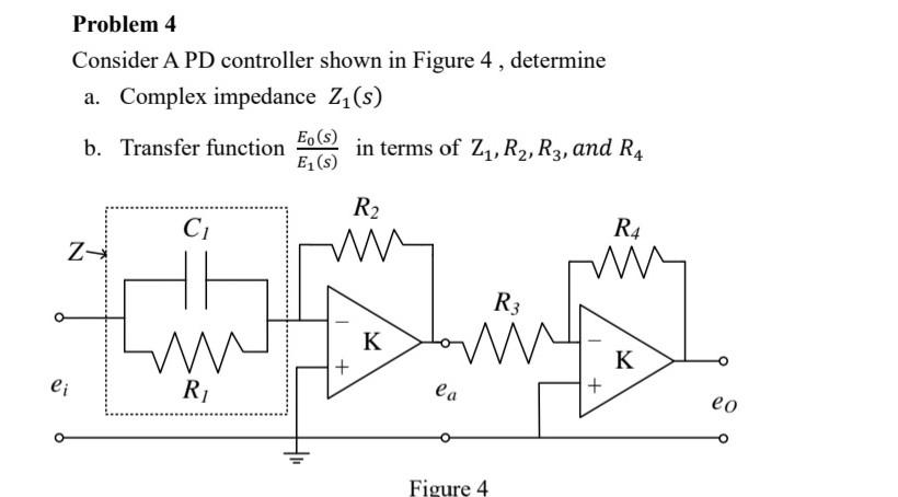 Solved Problem 4 Consider A PD controller shown in Figure 4 | Chegg.com