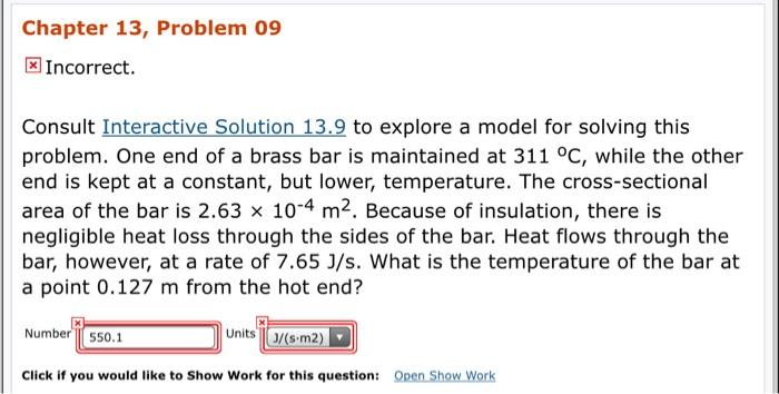Solved Chapter 13, Problem 09 Incorrect. Consult Interactive | Chegg.com