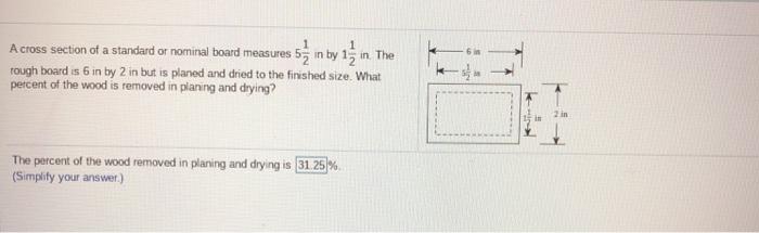 Solved 6 A cross section of a standard or nominal board | Chegg.com