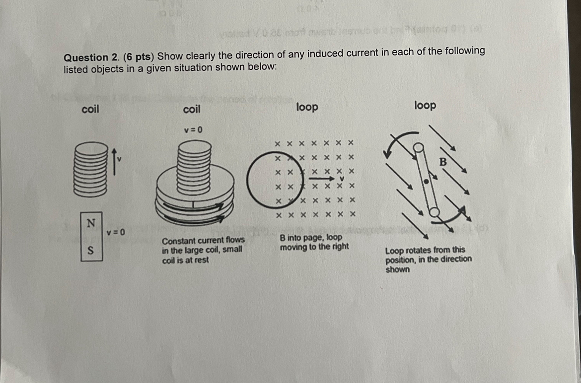 Solved Question 2. (6 ﻿pts) ﻿Show clearly the direction of | Chegg.com