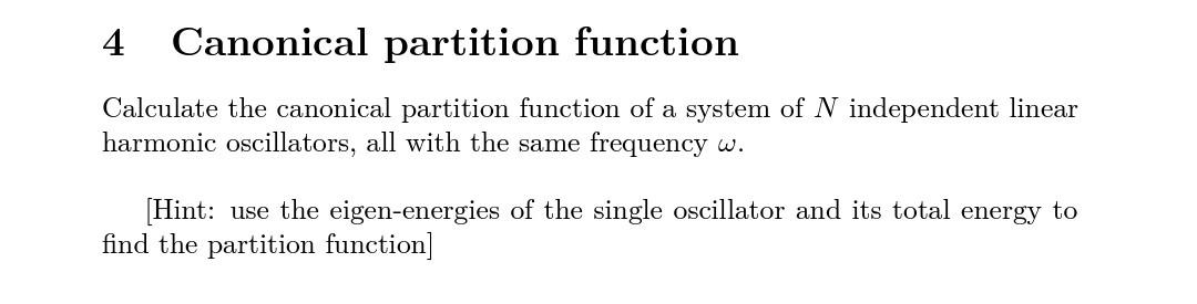 Solved 4 Canonical partition function Calculate the | Chegg.com Solved 4 Canonical partition function Calculate the | Chegg.com