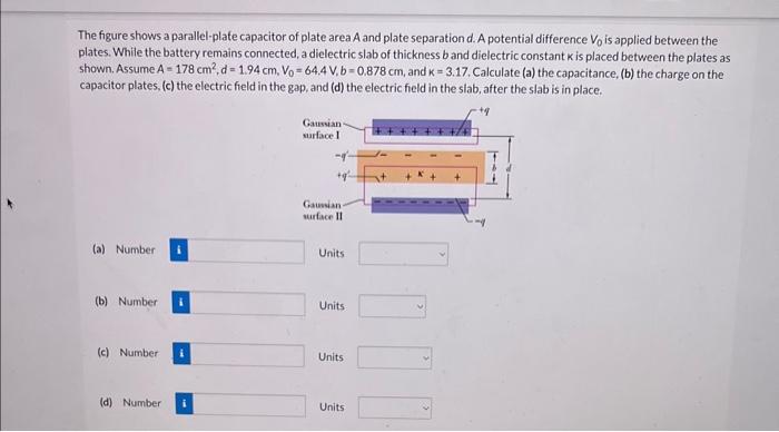 Solved The figure shows a parallel-plate capacitor of plate | Chegg.com