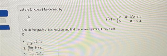 Solved Let the function f be defined by: thin f(x)={x+55 if | Chegg.com