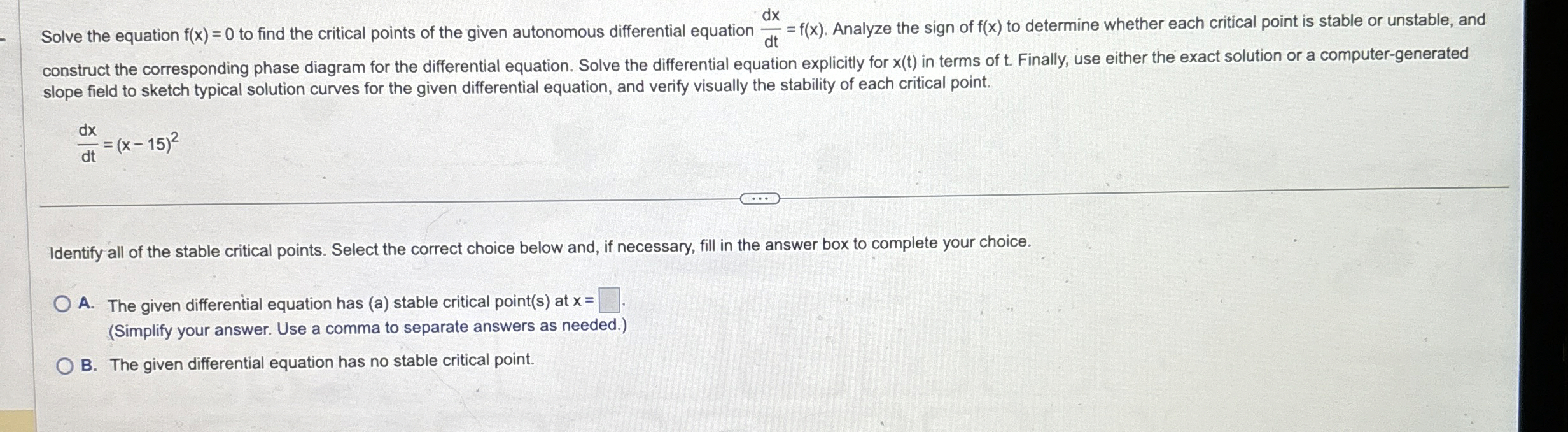 Solved Solve the equation f(x)=0 ﻿to find the critical | Chegg.com