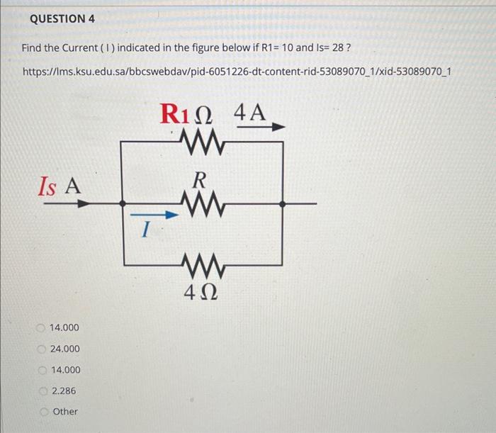 Solved Find the Current (1) indicated in the figure below if | Chegg.com