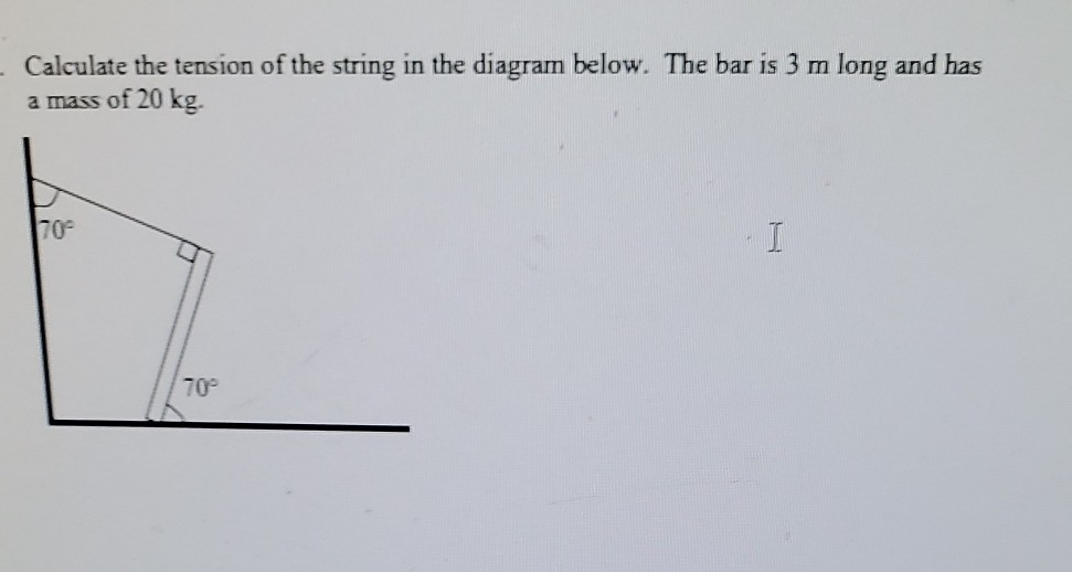 Solved - Calculate the tension of the string in the diagram | Chegg.com