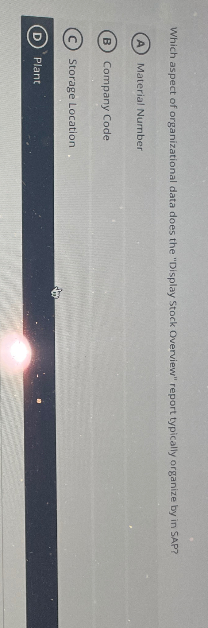Solved Which aspect of organizational data does the "Display | Chegg.com