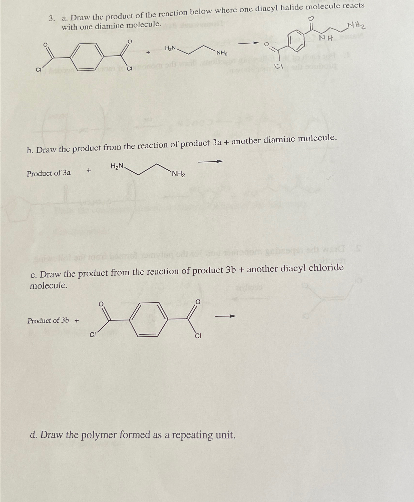 Solved a. ﻿Draw the product of the reaction below where one | Chegg.com
