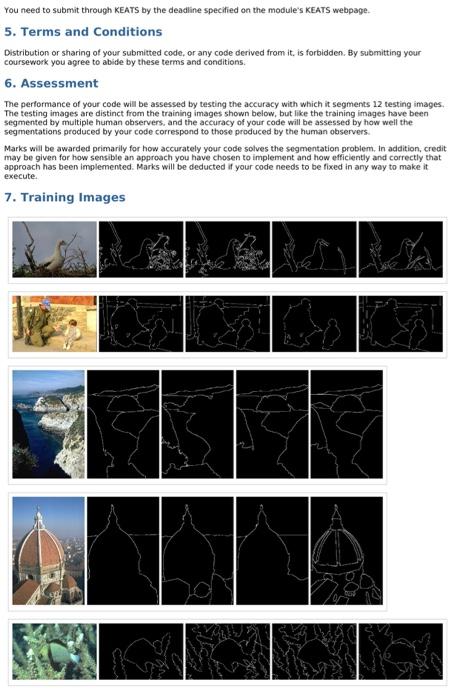 Coursework on Mid-Level Vision: Image Segmentation 1. | Chegg.com