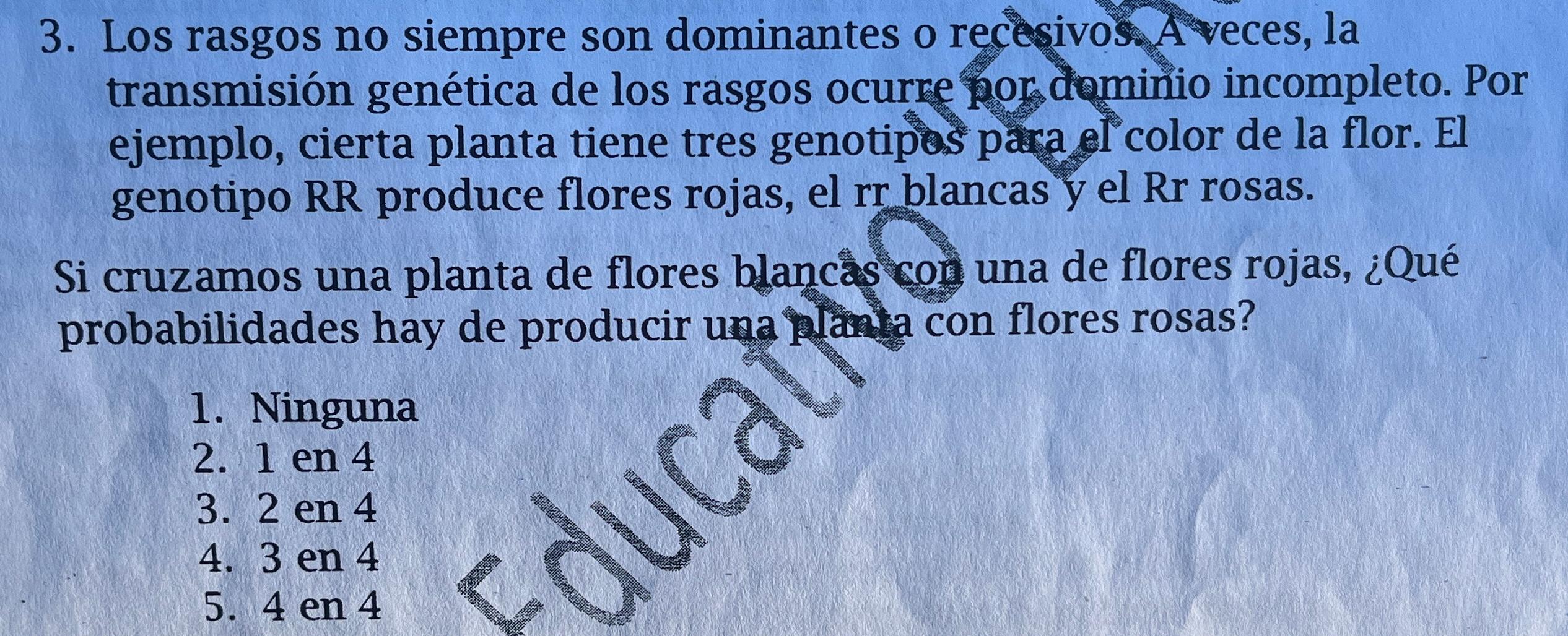Solved Los rasgos no siempre son dominantes o recesivos. A | Chegg.com