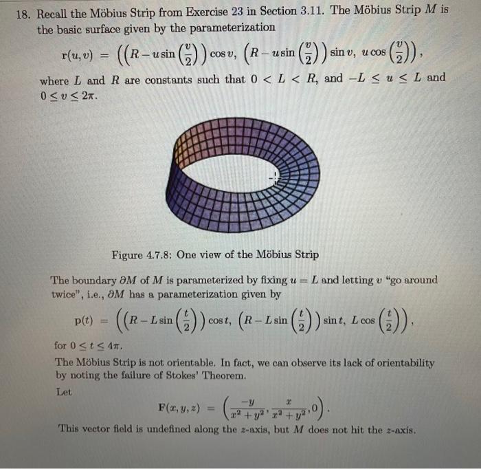 18. Recall the Möbius Strip from Exercise 23 in | Chegg.com