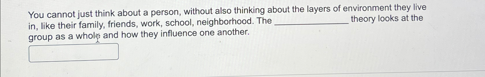 Solved You cannot just think about a person, without also | Chegg.com