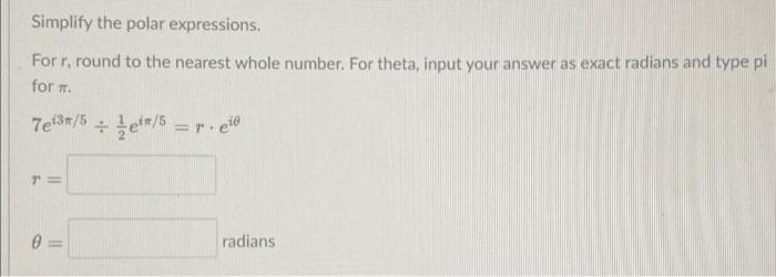 Solved Convert the complex number from polar form to cis (θ) | Chegg.com
