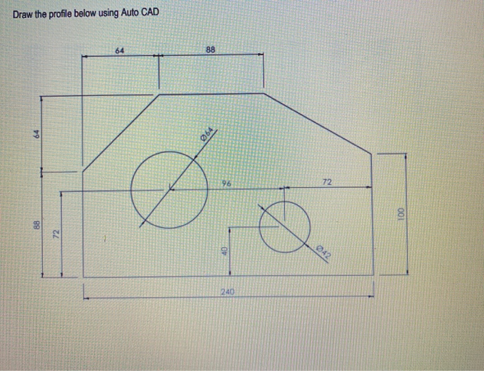 Solved Draw the profile below using Auto CAD | Chegg.com