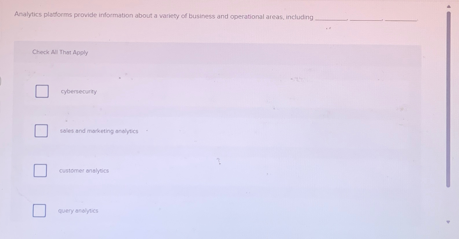 Solved Analytics platforms provide information about a | Chegg.com