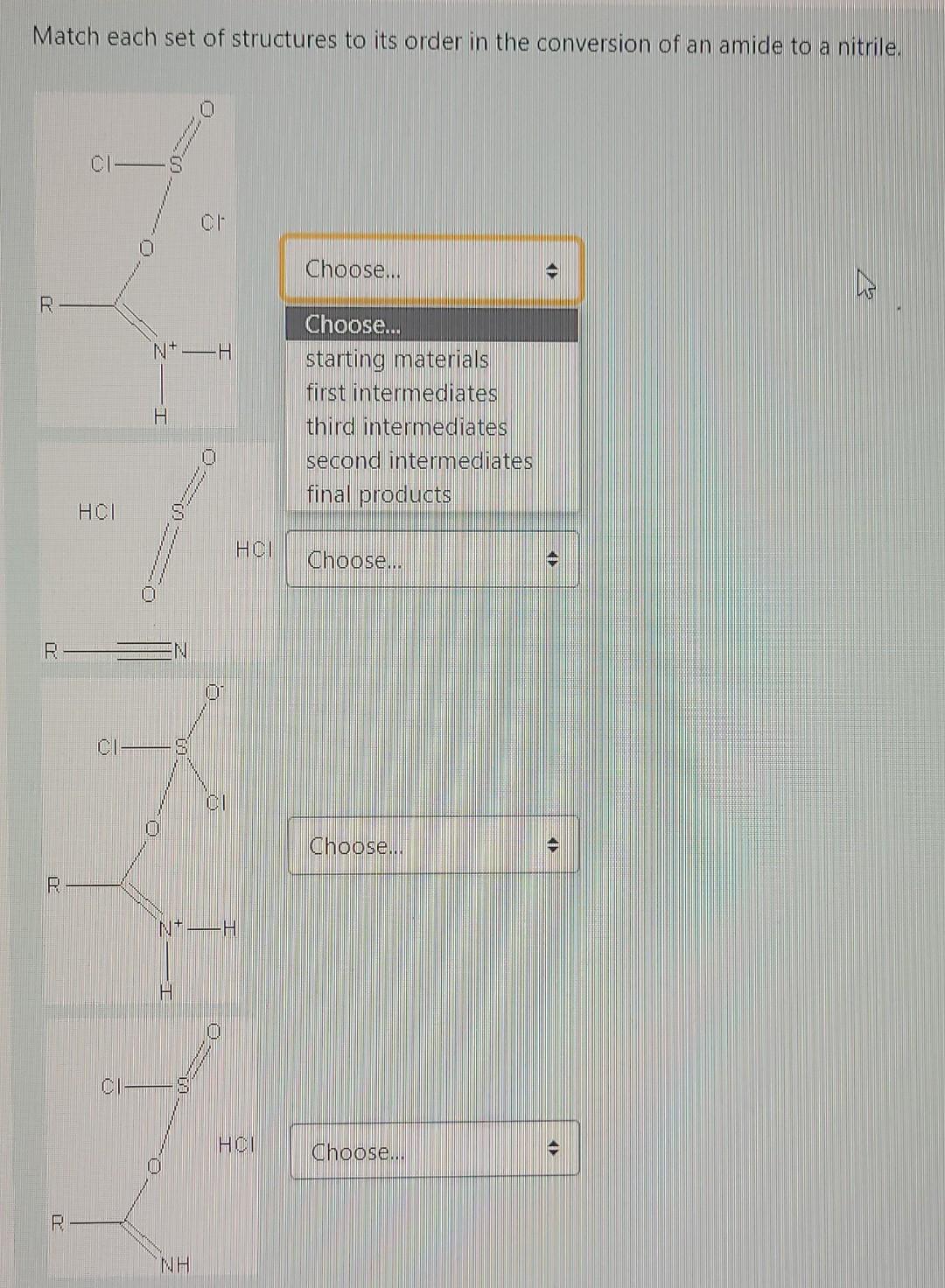 Solved Match each set of structures to its order in the | Chegg.com